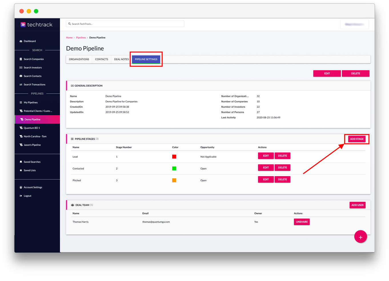Pipeline Stages | TechTrack by Quantum Growth Advisors